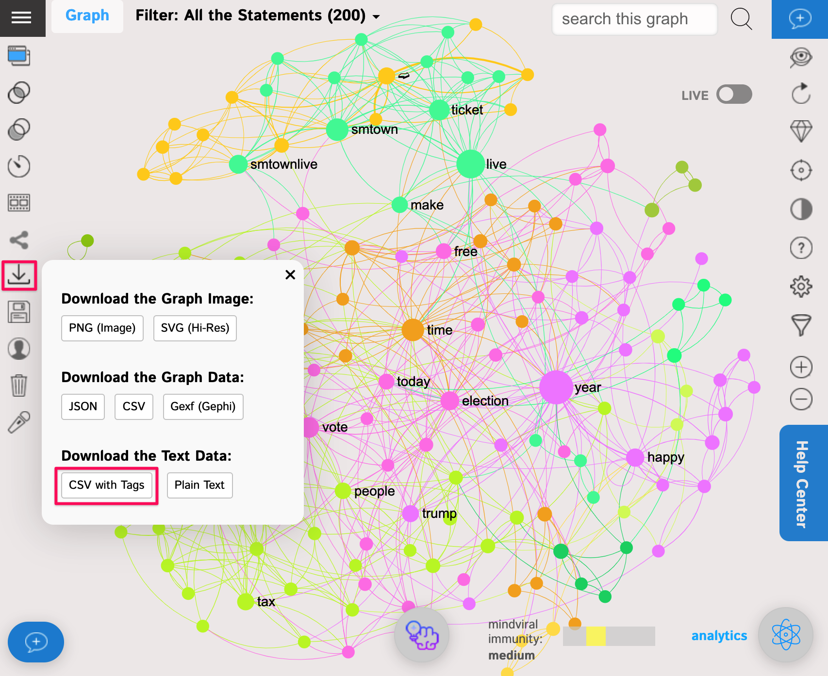 Export your Graphs, Text Data and Analytics Results – Nodus Labs ...